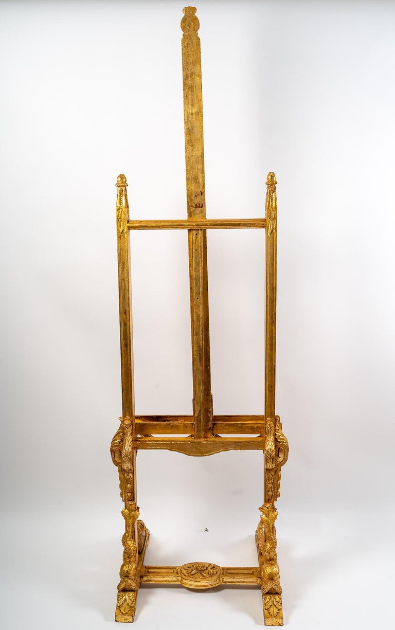 Carved and Gilded Wood Easel of Italian Style, Rich Decoration For Sale ...