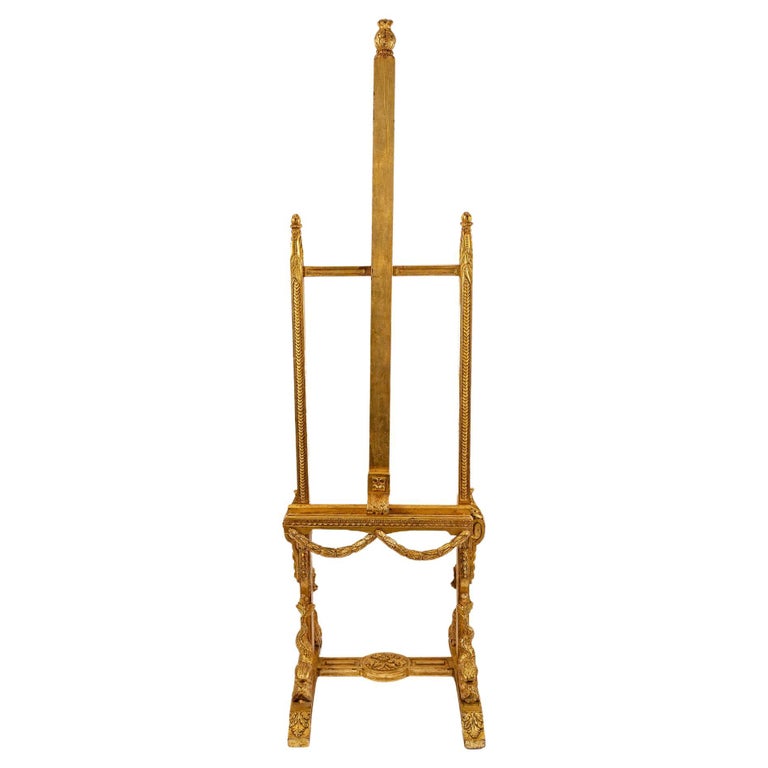 Carved and Gilded Wood Easel of Italian Style, Rich Decoration For Sale ...