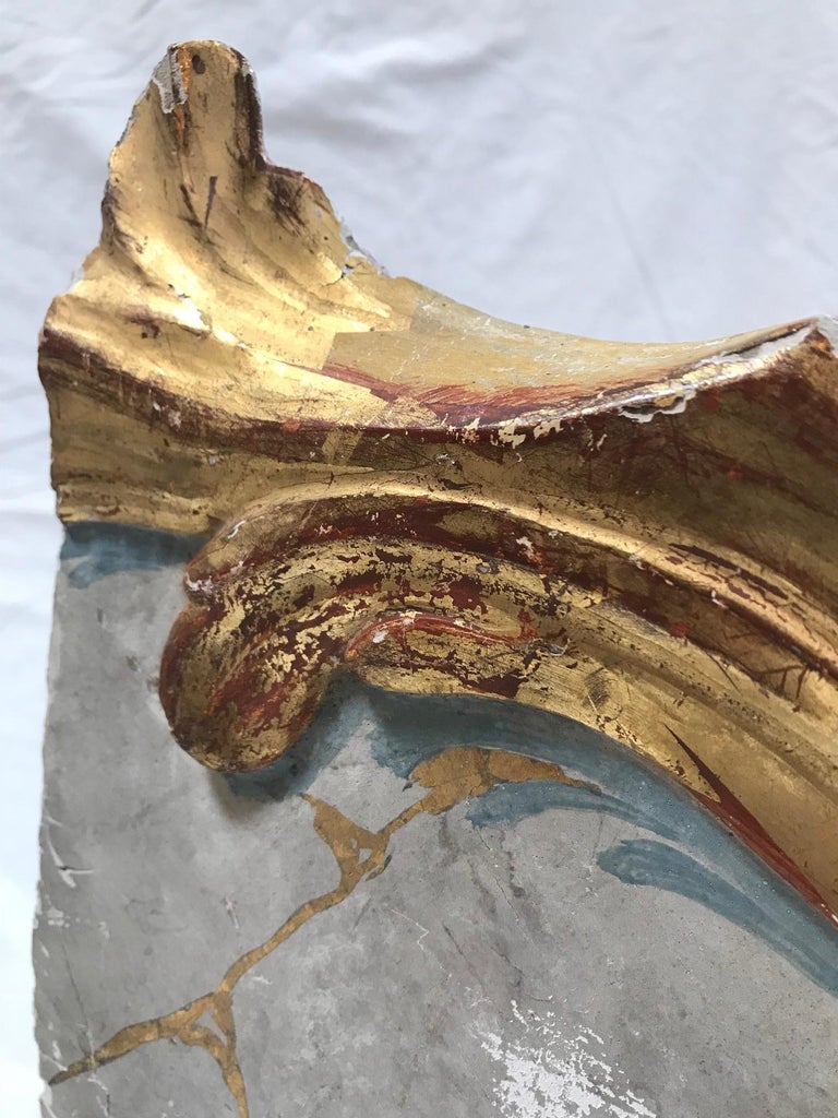 Carved and Gilt Fragments with Polychrome Finish on Custom Acrylic ...