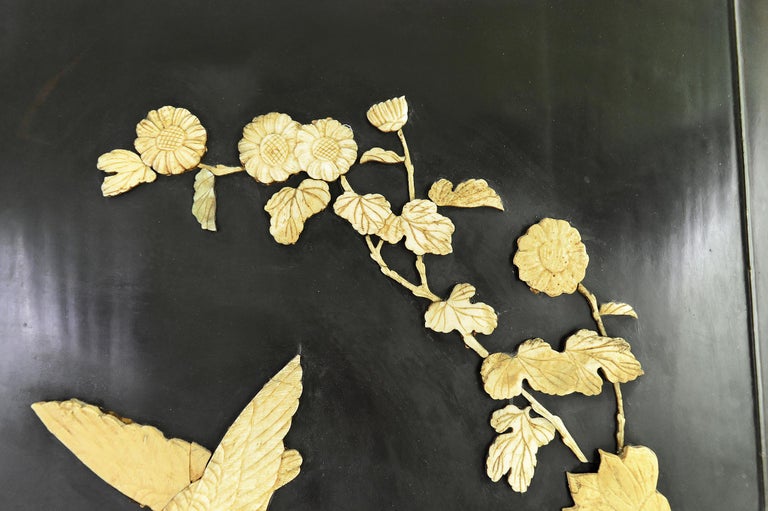 Carved and Inlaid Shibayama Folding Screen, Japan, Meiji Era, circa ...