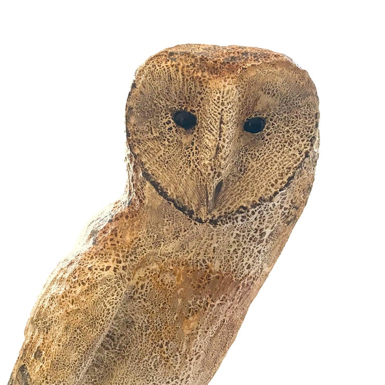 Carved and Painted Barn Owl at 1stDibs