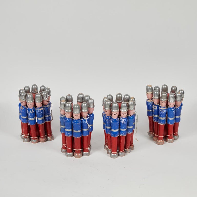 Carved and Painted Children's Toy Skittle Game Set from England, circa ...