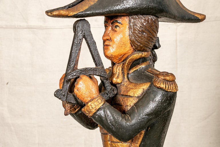 Carved and Painted Folk Art Statue of Early 19th Century British Naval ...
