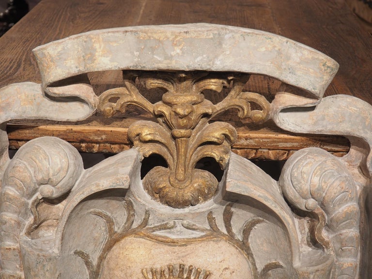 Carved and Painted Italian Wooden Plaque featuring the Giglio of ...