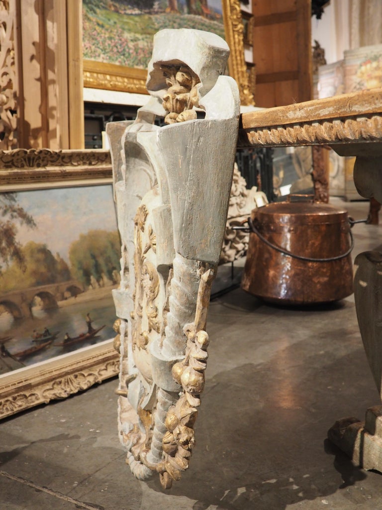 Carved and Painted Italian Wooden Plaque featuring the Giglio of ...