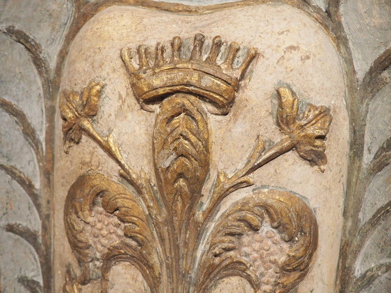 Carved and Painted Italian Wooden Plaque featuring the Giglio of ...