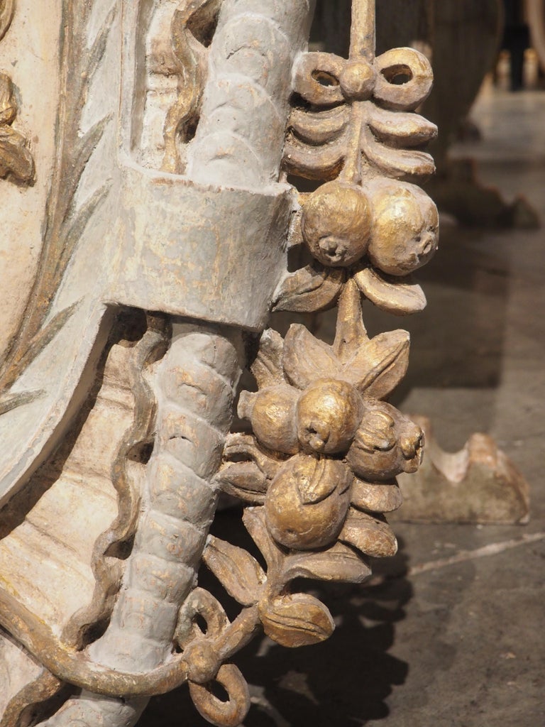 Carved and Painted Italian Wooden Plaque featuring the Giglio of ...