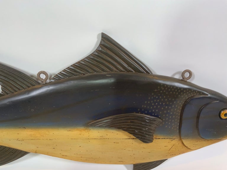 Carved and Painted Tuna Fish Carving For Sale at 1stDibs