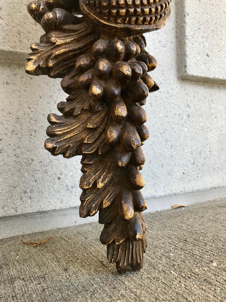 Carved and Painted Wood Architectural Fruit Swag at 1stDibs