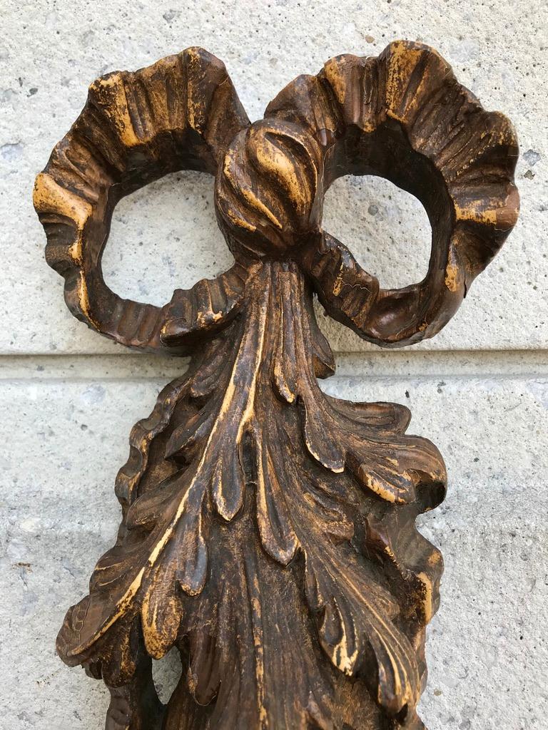 Carved and Painted Wood Architectural Fruit Swag at 1stDibs