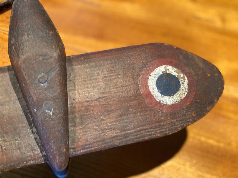 Carved and Painted Wood Model of a French Propeller Plane, circa 1945 ...