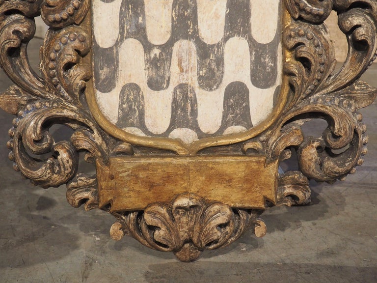 Carved and Painted Wooden Cartouche Plaque from Florence, Italy at 1stDibs