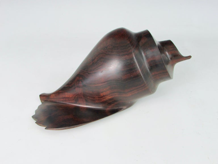 Carved and Polished Rosewood Conch Shell For Sale at 1stDibs