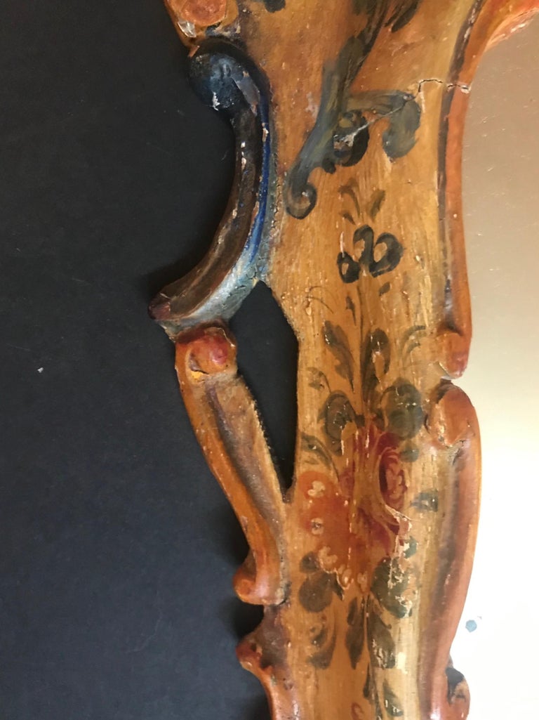 Carved and Polychrome Painted Venetian Rococo Wall Mirror, Provenance ...