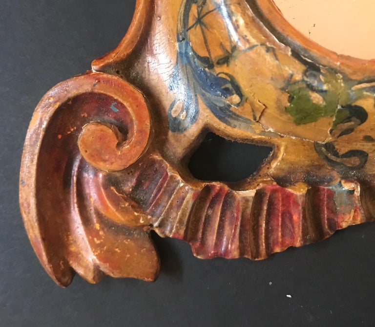 Carved and Polychrome Painted Venetian Rococo Wall Mirror, Provenance ...