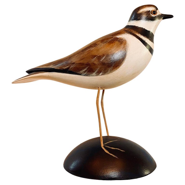 Carved and Polychromed Killdeer by Pat Gardner, Nantucket, 1973 For ...