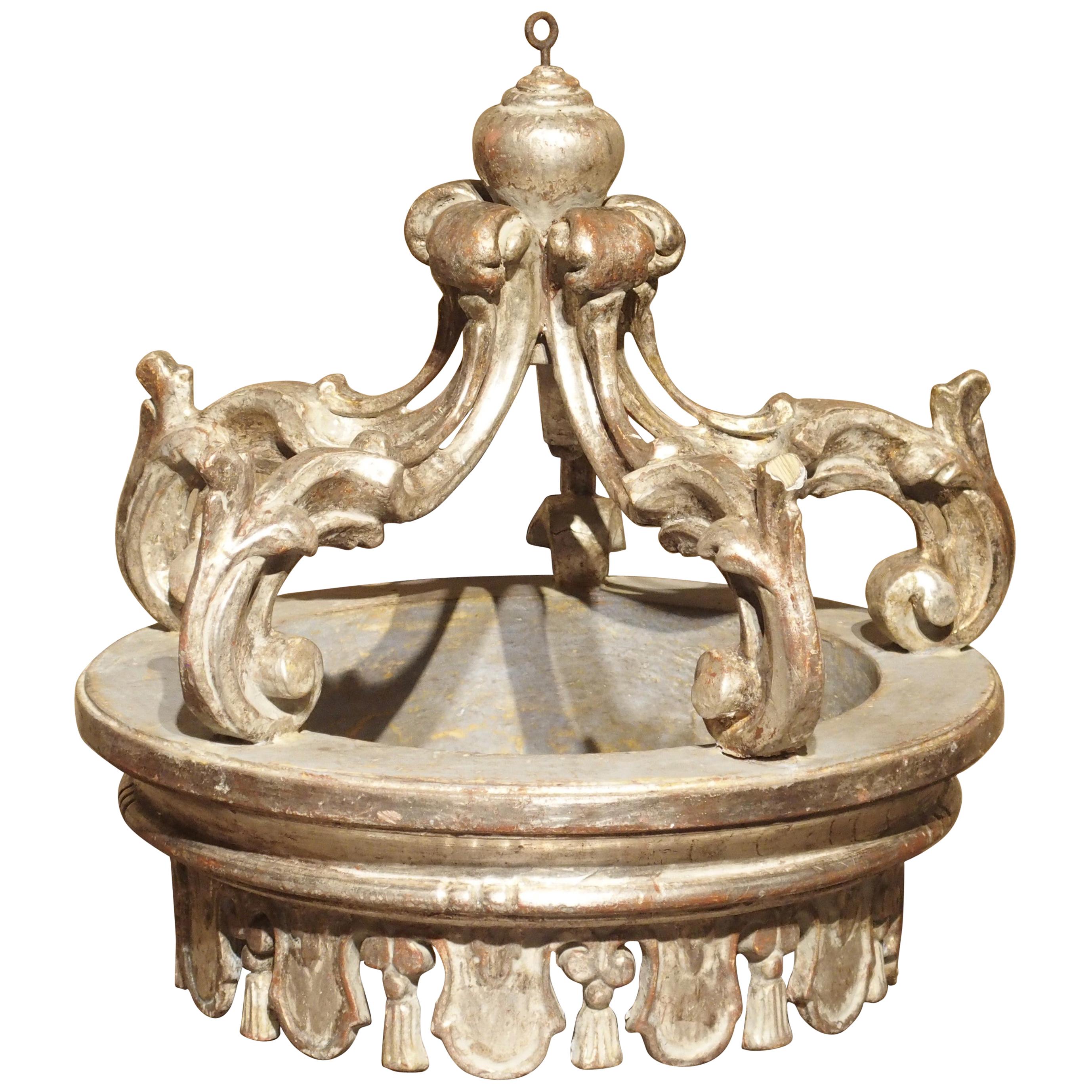 Carved and Silver Gilt Italian Bed Crown at 1stDibs