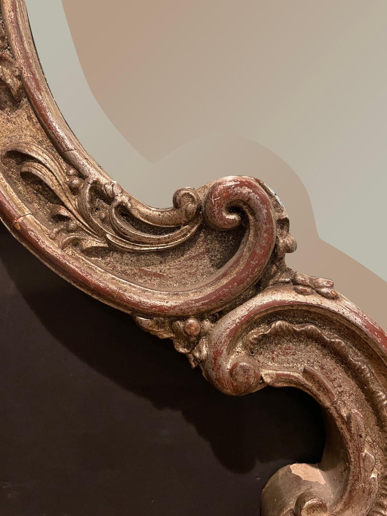 Carved and Silver Gilt Mirror For Sale at 1stDibs