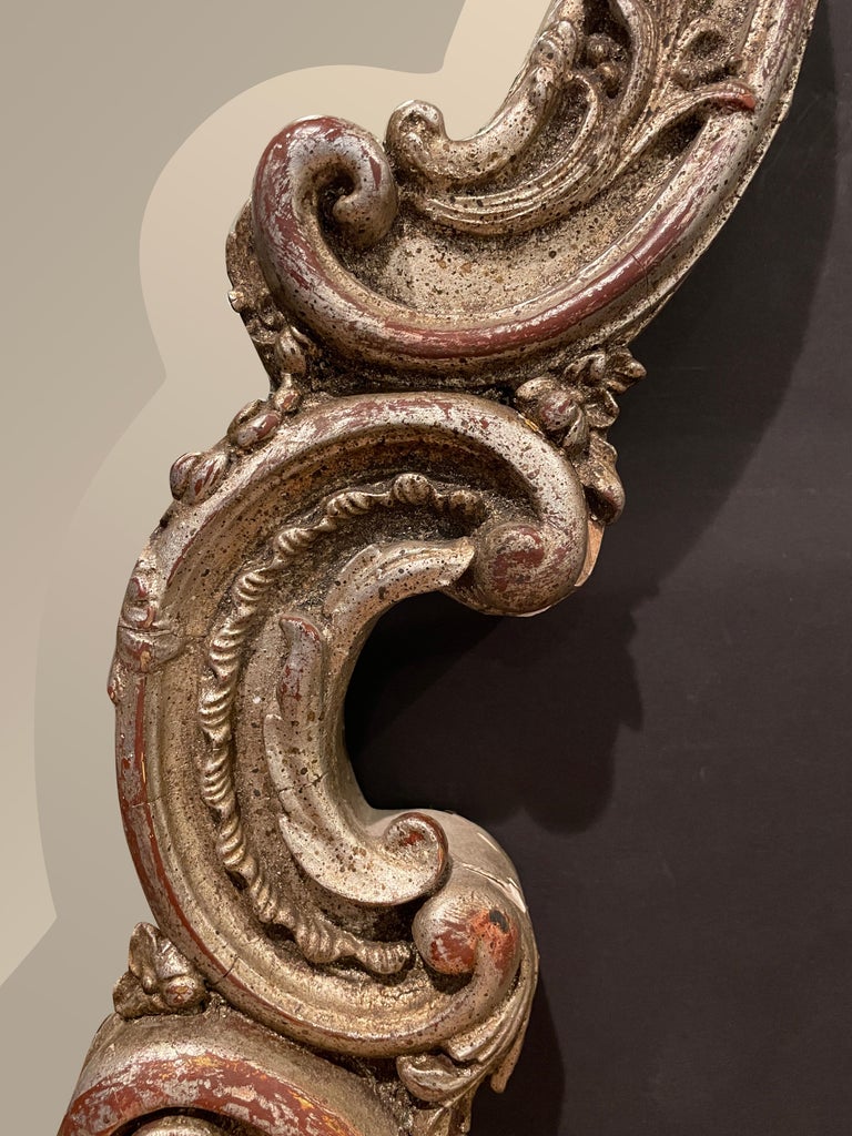 Carved and Silver Gilt Mirror For Sale at 1stDibs