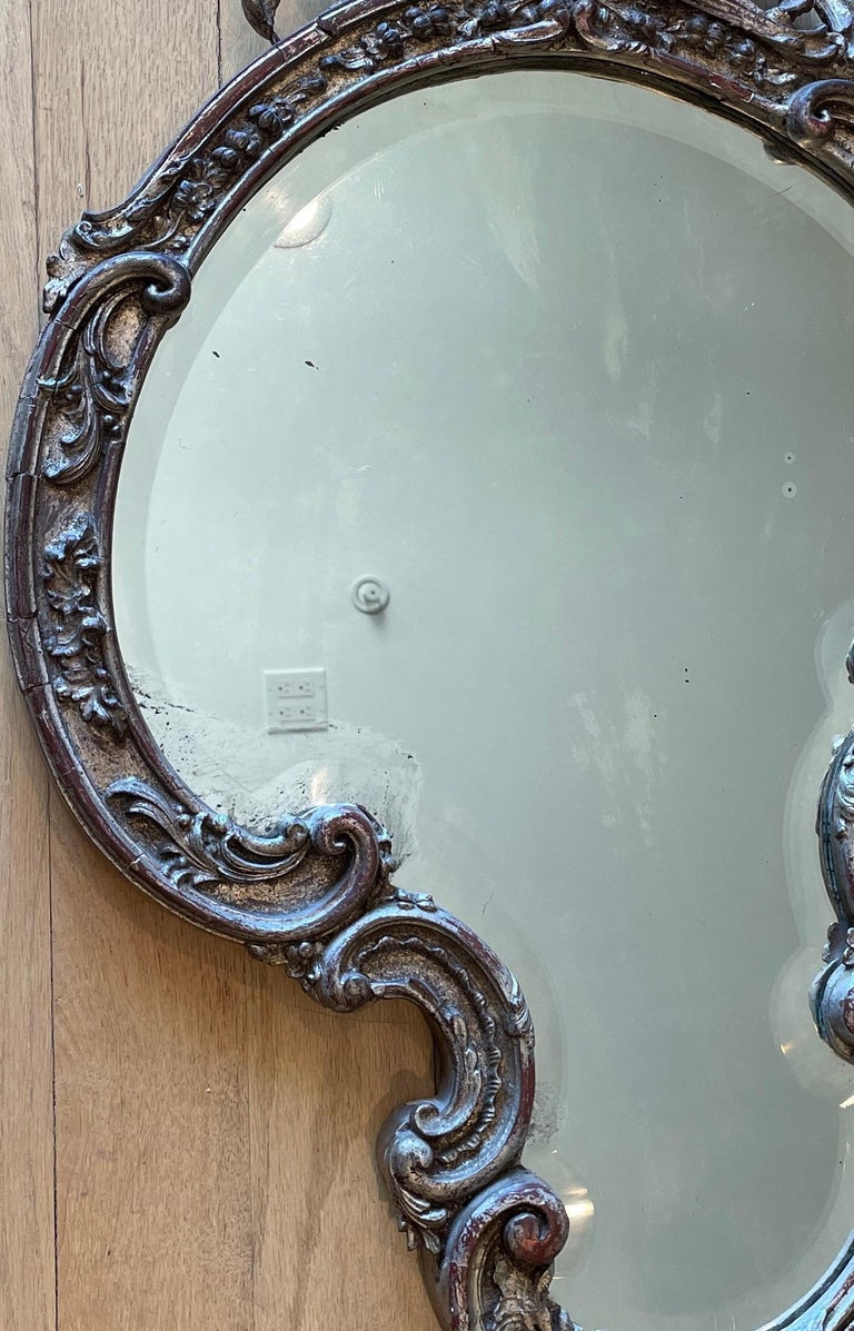 Carved and Silver Gilt Mirror For Sale at 1stDibs