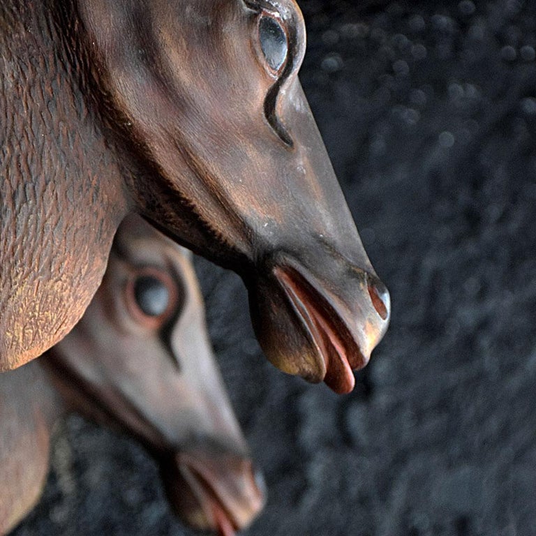 Carved Austrian Roe Deer Heads, circa 1880 at 1stDibs
