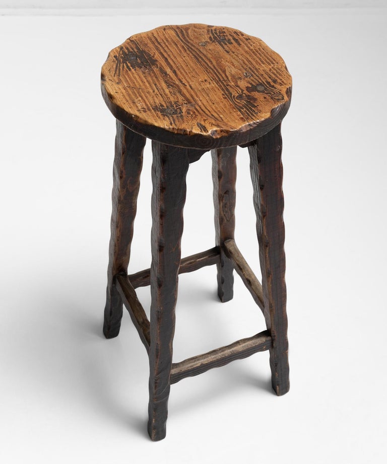 Carved Bar Stool at 1stDibs