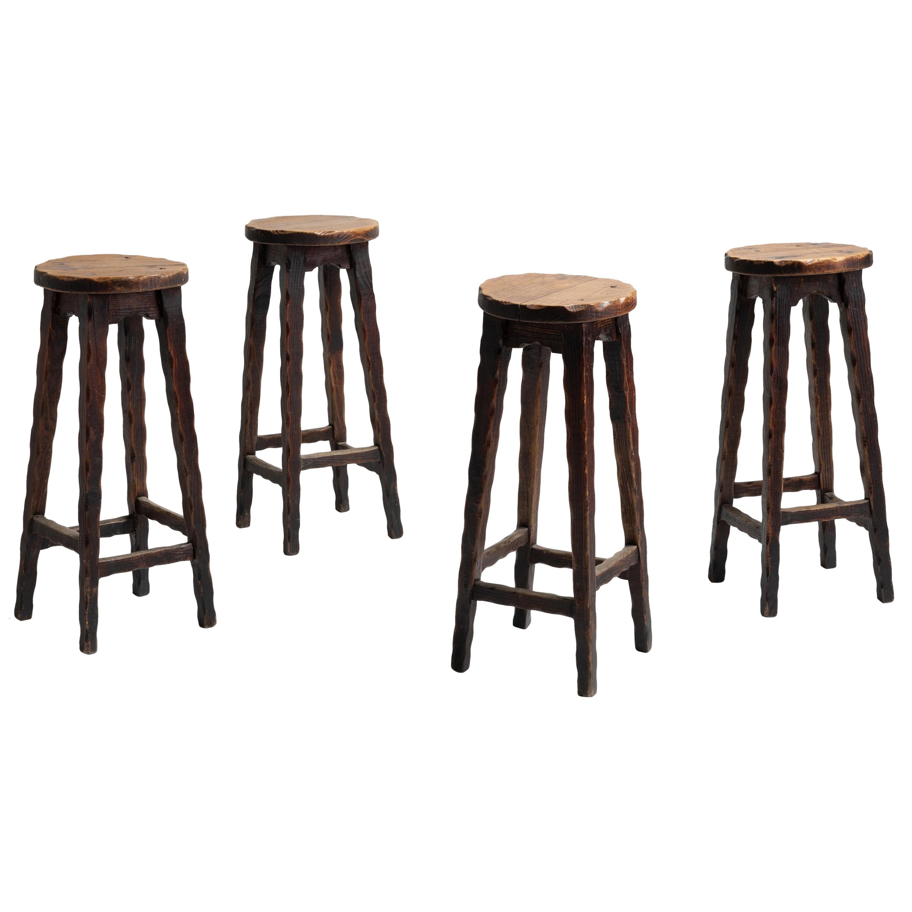 Carved Bar Stool at 1stDibs