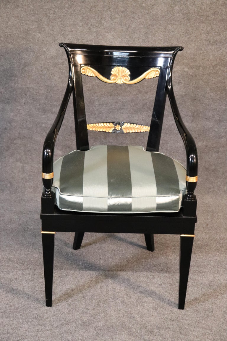 Carved Black Lacquer and Gilded French Regency Arm Desk Chair, circa ...