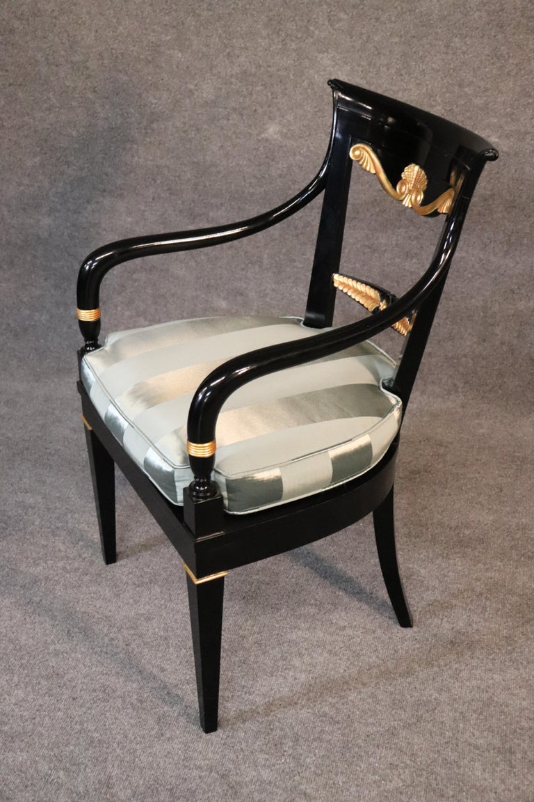 Carved Black Lacquer and Gilded French Regency Arm Desk Chair, circa ...