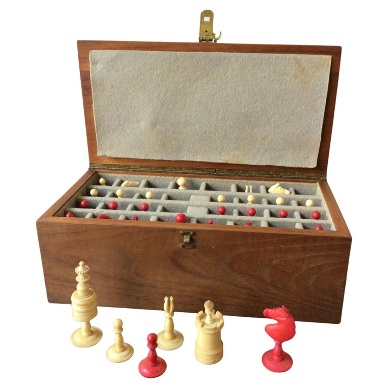 Carved Bone Chess Pieces For Sale at 1stDibs