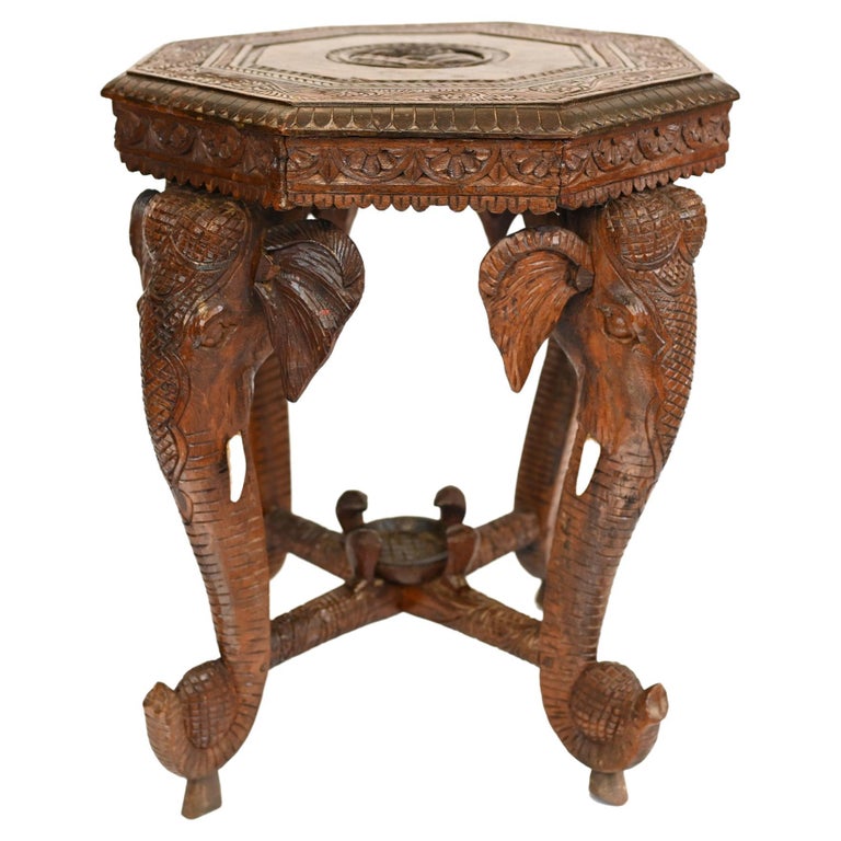Carved Burmese Side Table Elephant Legs Burma, 1880 For Sale at 1stDibs
