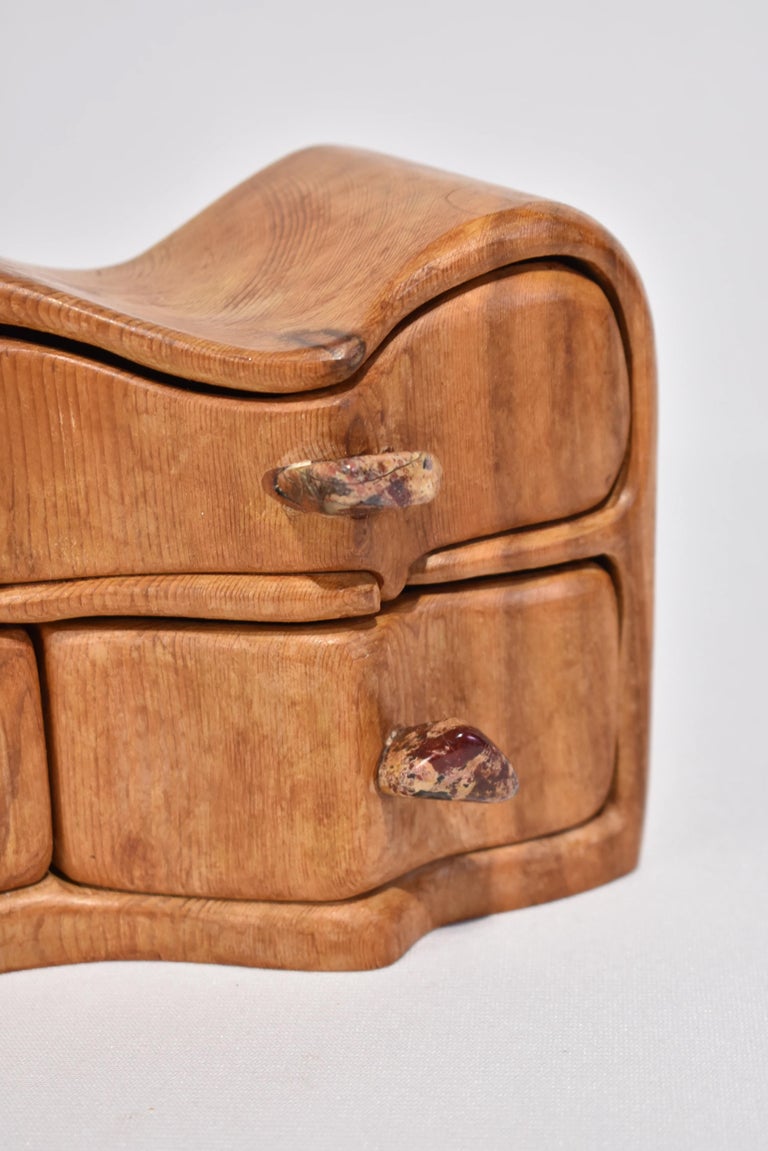 Carved Cedar Jewelry Box at 1stDibs