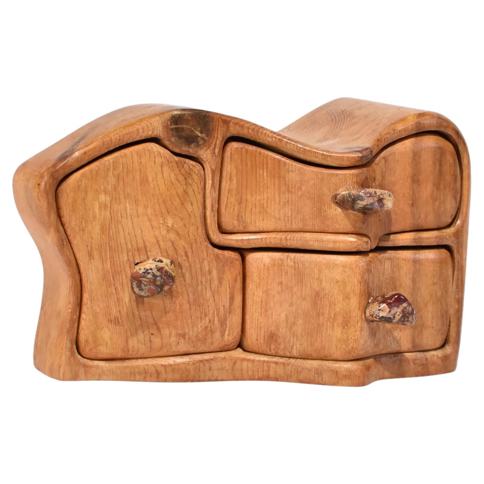 Carved Cedar Jewelry Box at 1stDibs