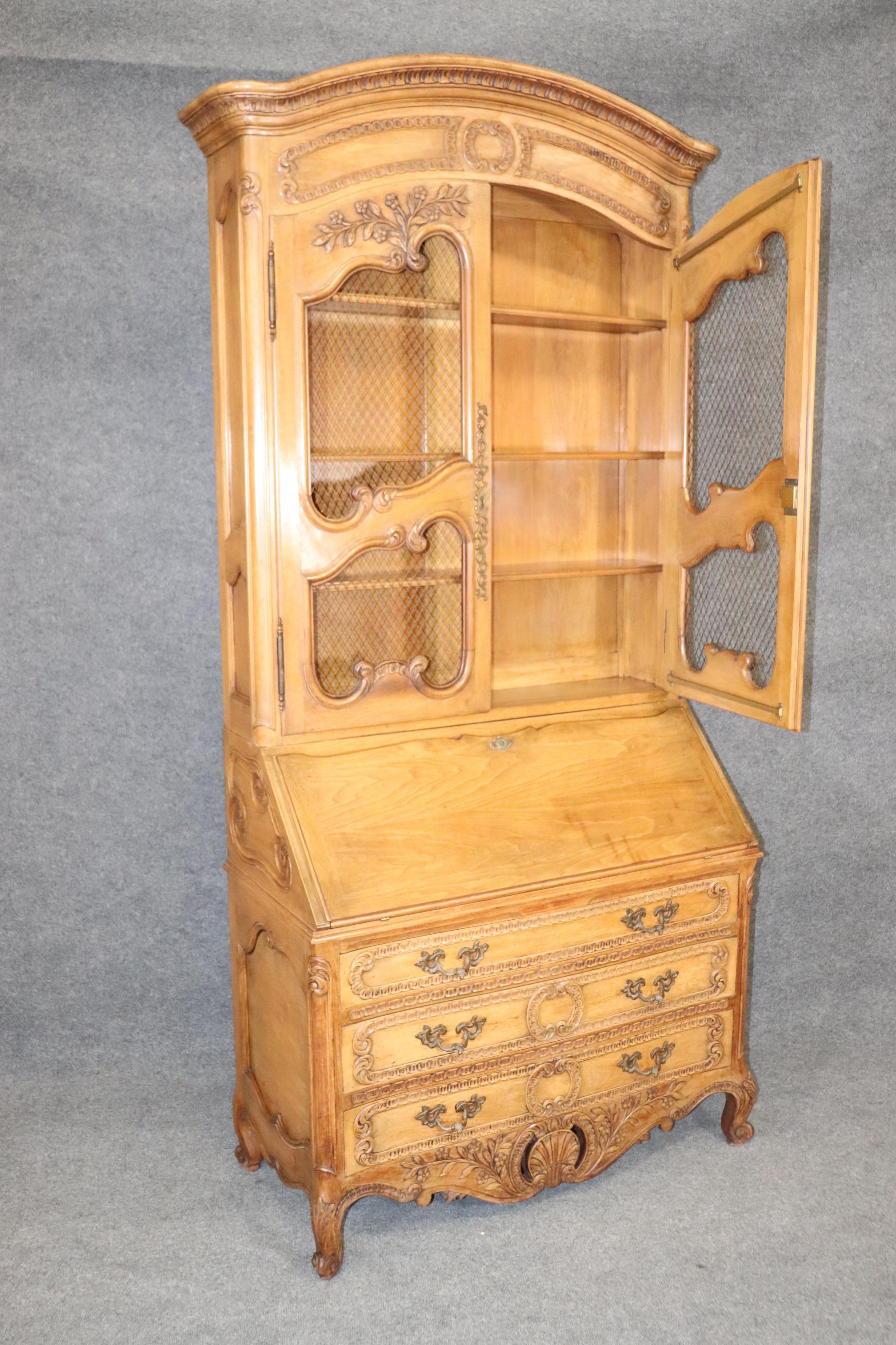 Carved Cherry Grand Scale French Louis XV Auffray Style Secretary Desk ...