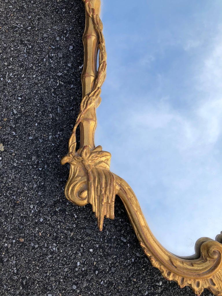 Carved Chinese Chippendale Mirror Double Phoenix Carvers Guild Gold ...