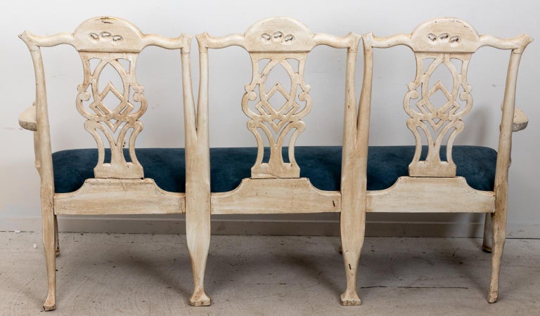 Carved Chippendale Style Upholstered Settee For Sale at 1stDibs ...