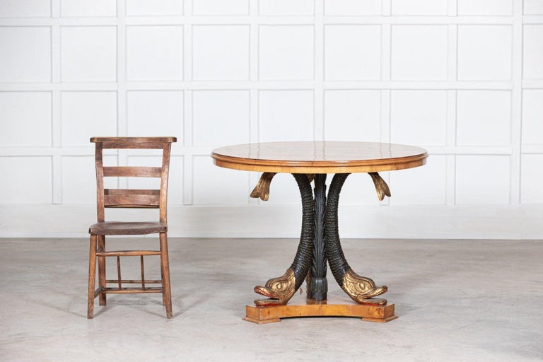 Carved Dolphin Burr Walnut Centre Table For Sale at 1stDibs