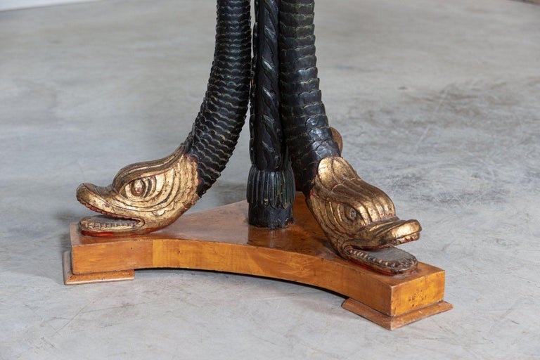 Carved Dolphin Burr Walnut Centre Table For Sale at 1stDibs