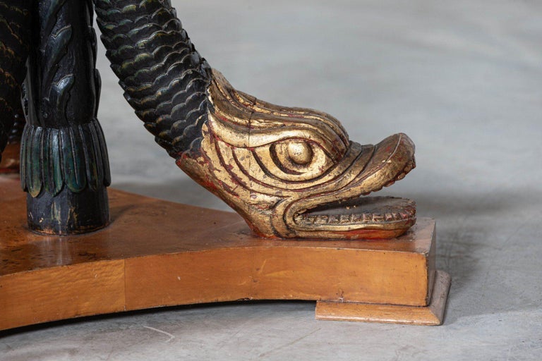 Carved Dolphin Burr Walnut Centre Table For Sale at 1stDibs