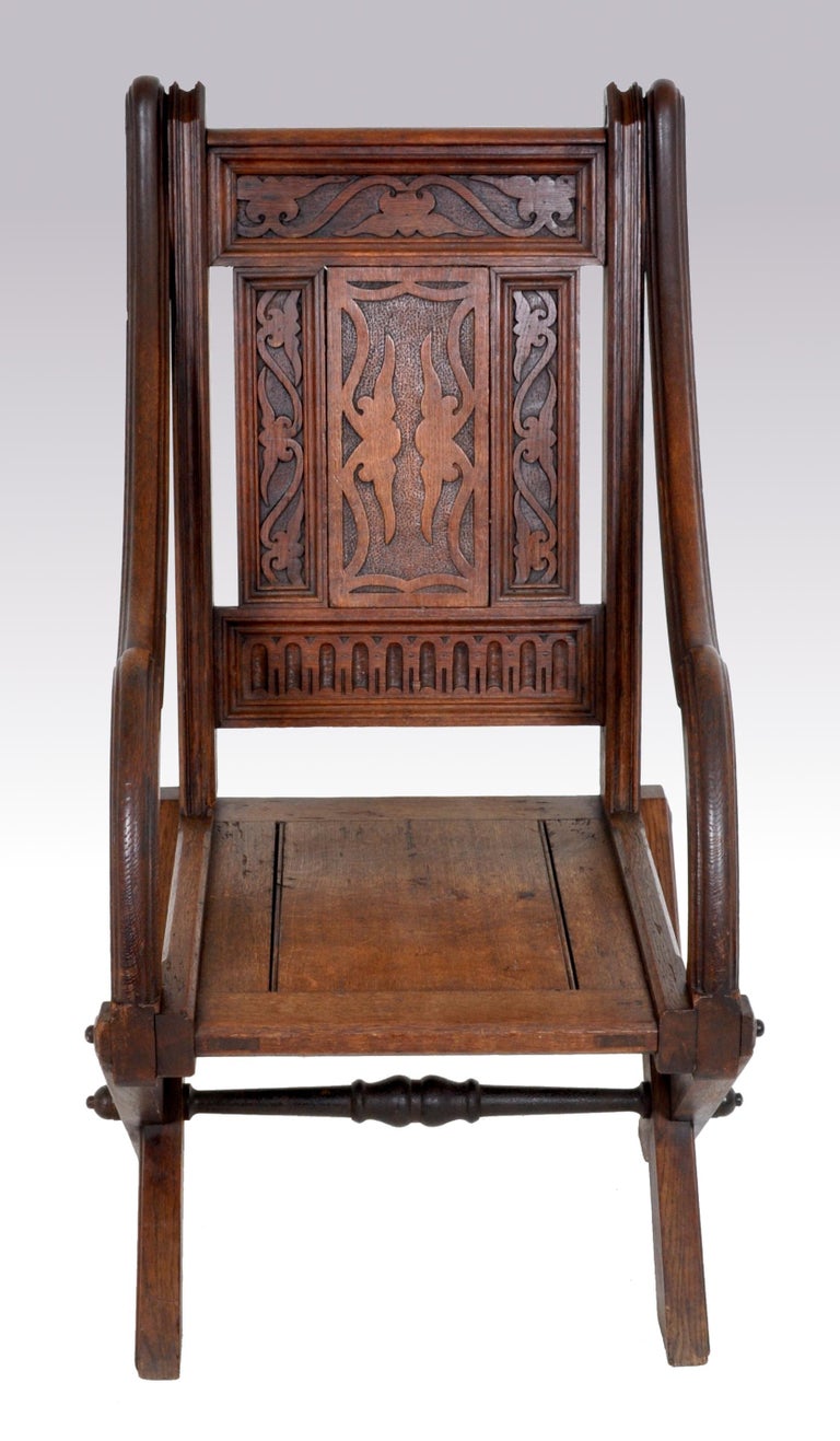 Carved English Gothic Revival Bishop's Throne Chair, A. W. Pugin, circa ...