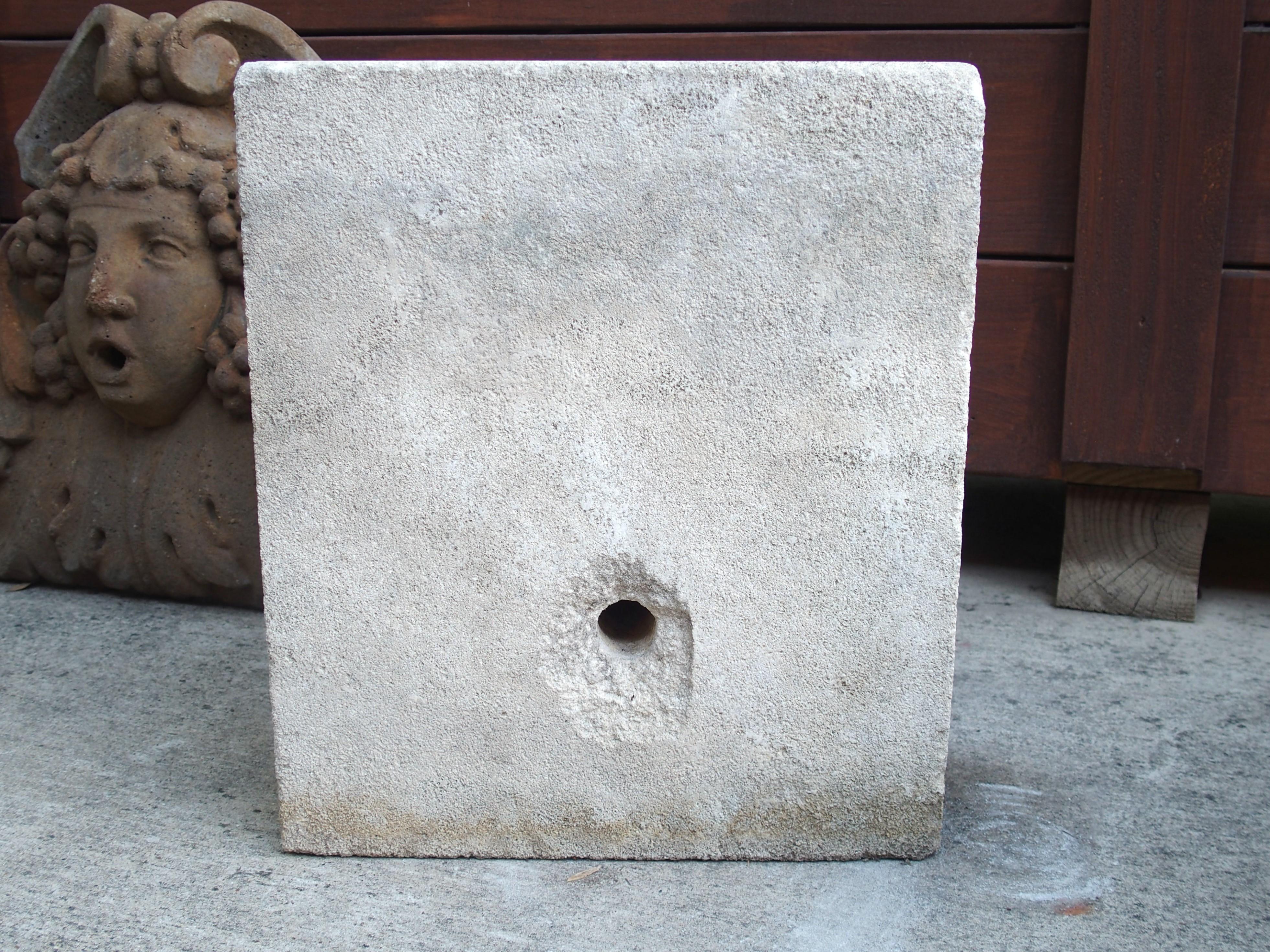 Carved French Limestone Fountain Block Spout For Sale at 1stDibs