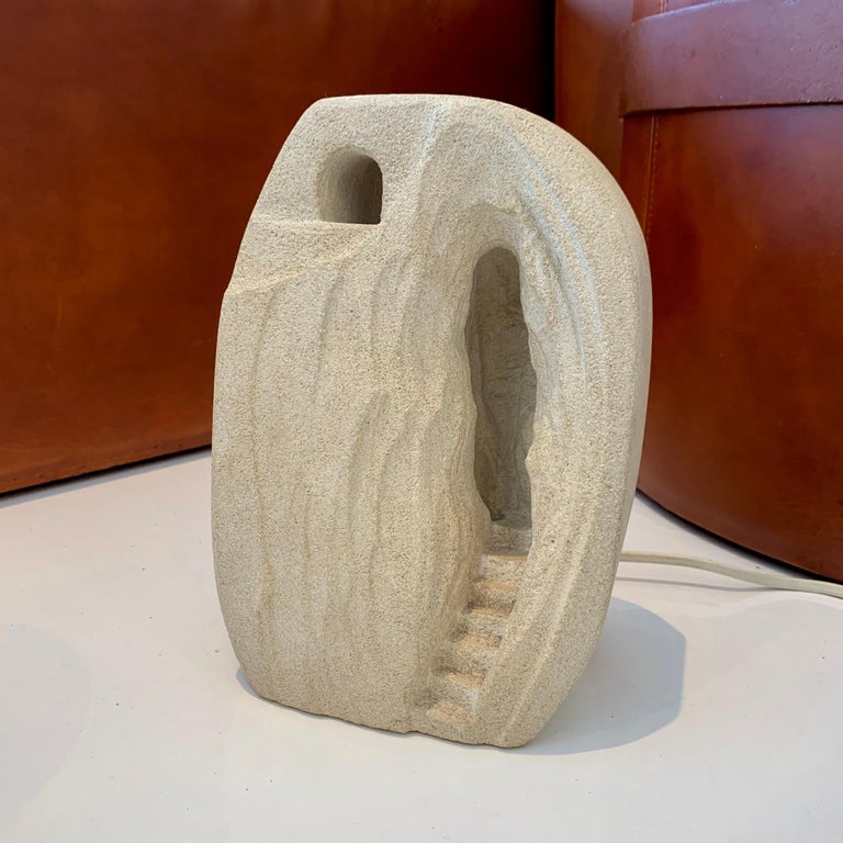 Carved French Stone Lamp For Sale at 1stDibs