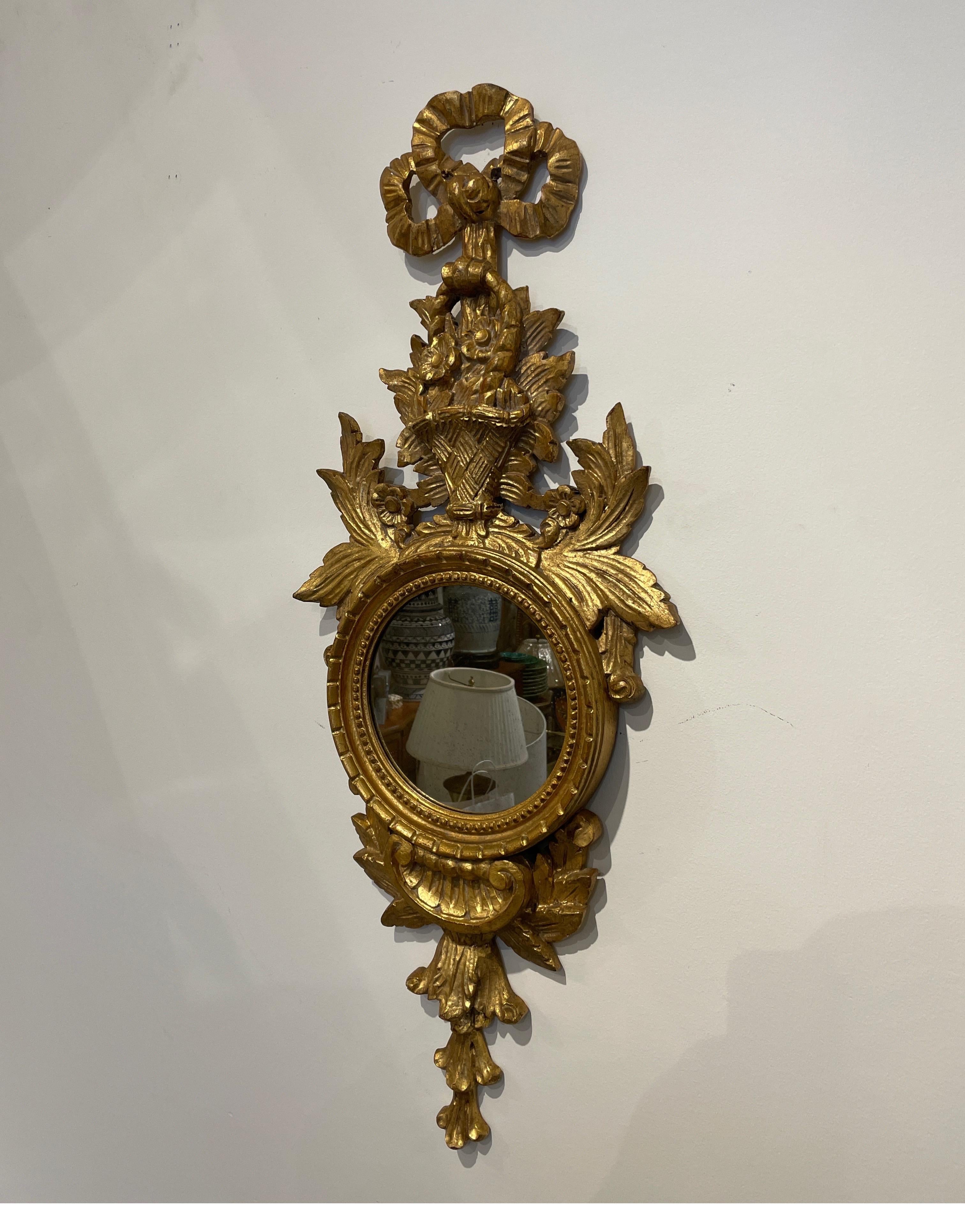 Carved and Gilded Italian Mirror at 1stDibs
