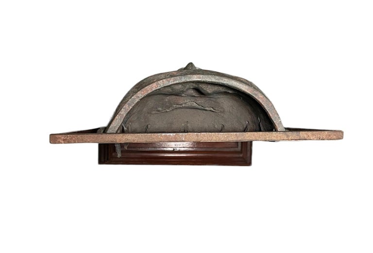 Carved Green Stone Like Mask Of The Moon With Stand For Sale at 1stDibs