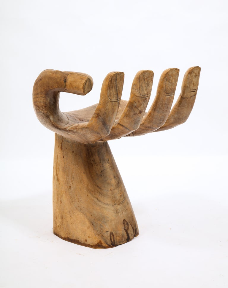 Carved Hand Stool, Mexico, 1960's For Sale at 1stDibs