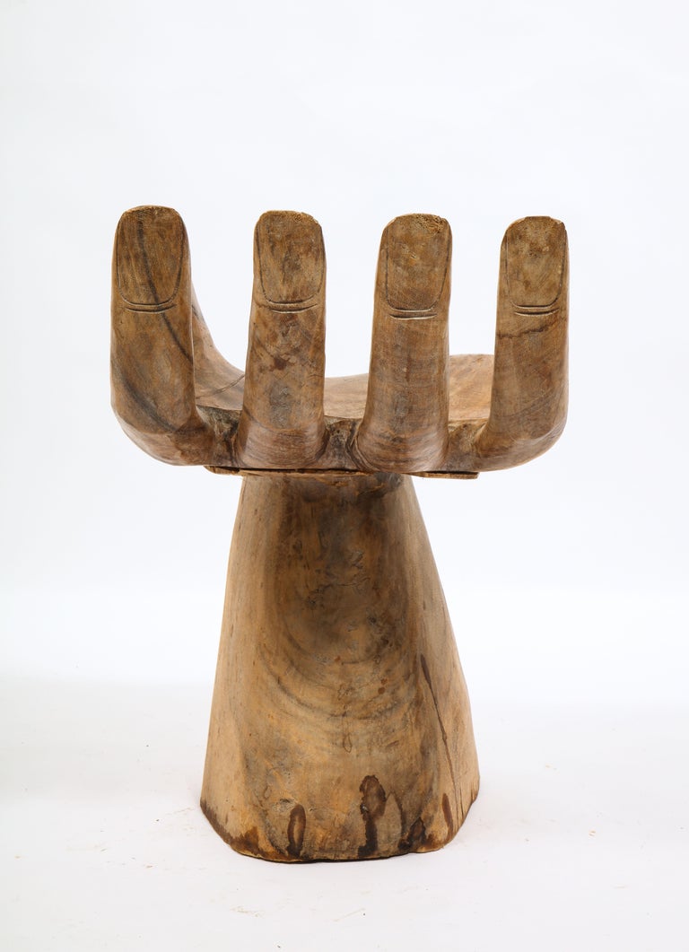 Carved Hand Stool, Mexico, 1960's For Sale at 1stDibs