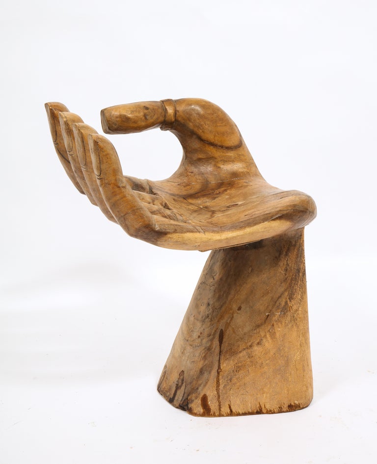 Carved Hand Stool, Mexico, 1960's For Sale at 1stDibs