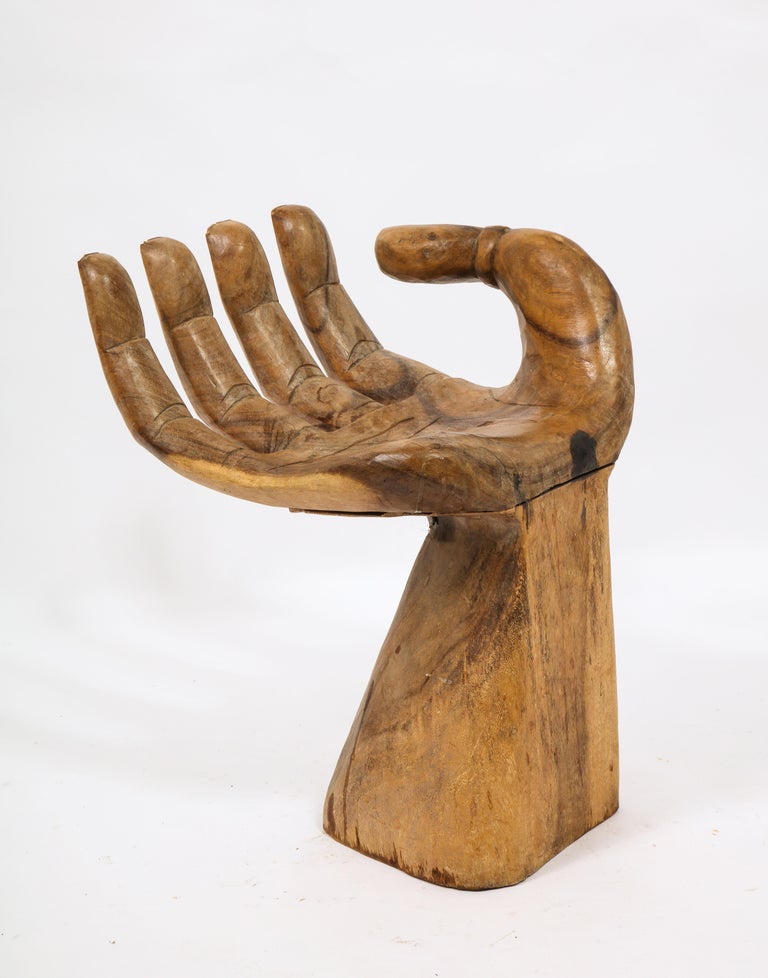 Carved Hand Stool, Mexico, 1960's For Sale at 1stDibs