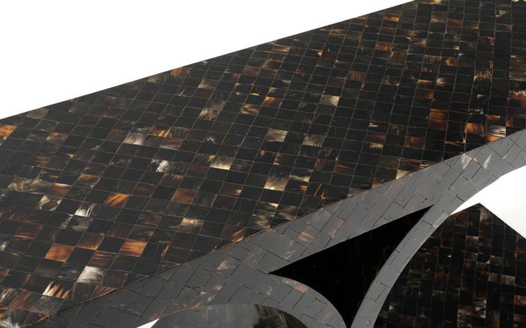 Carved Horn Inlay Console / Sofa Table by Karl Springer, Ltd. USA, c ...