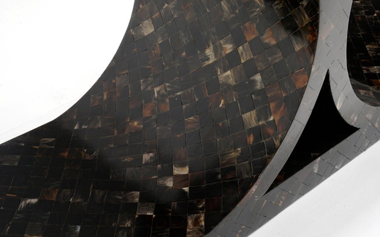 Carved Horn Inlay Console / Sofa Table by Karl Springer, Ltd. USA, c ...